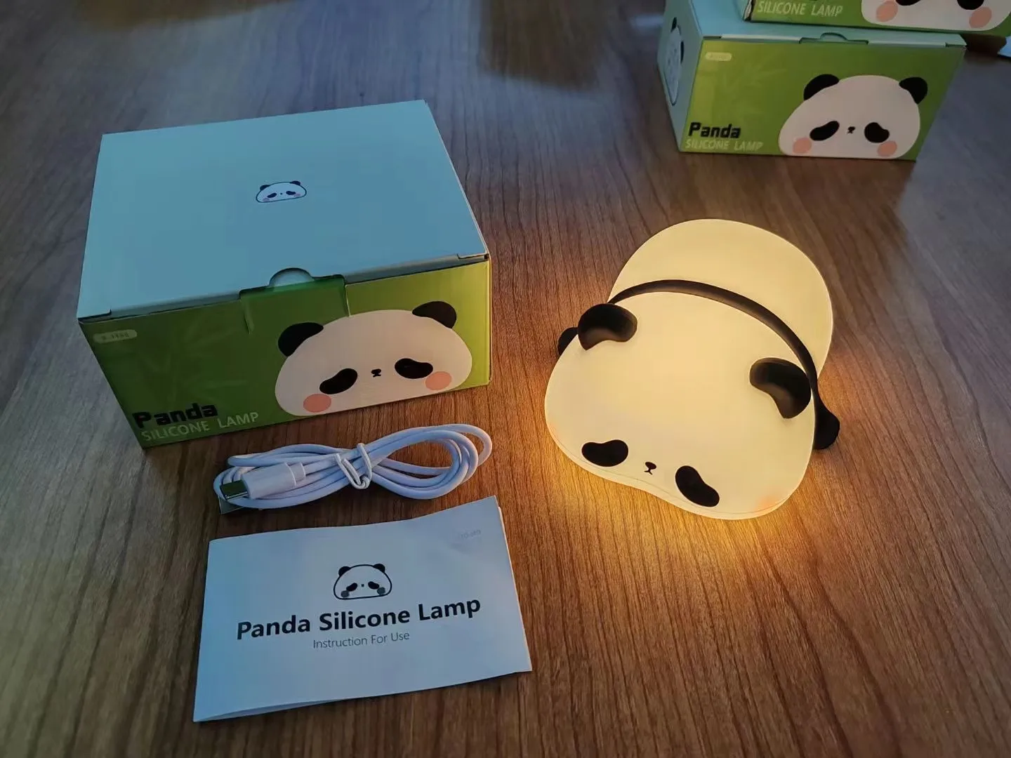 High Quality Kawaii Panda Led Night Lamp Rechargeable Silicone Nightlight With Cartoon Design ...