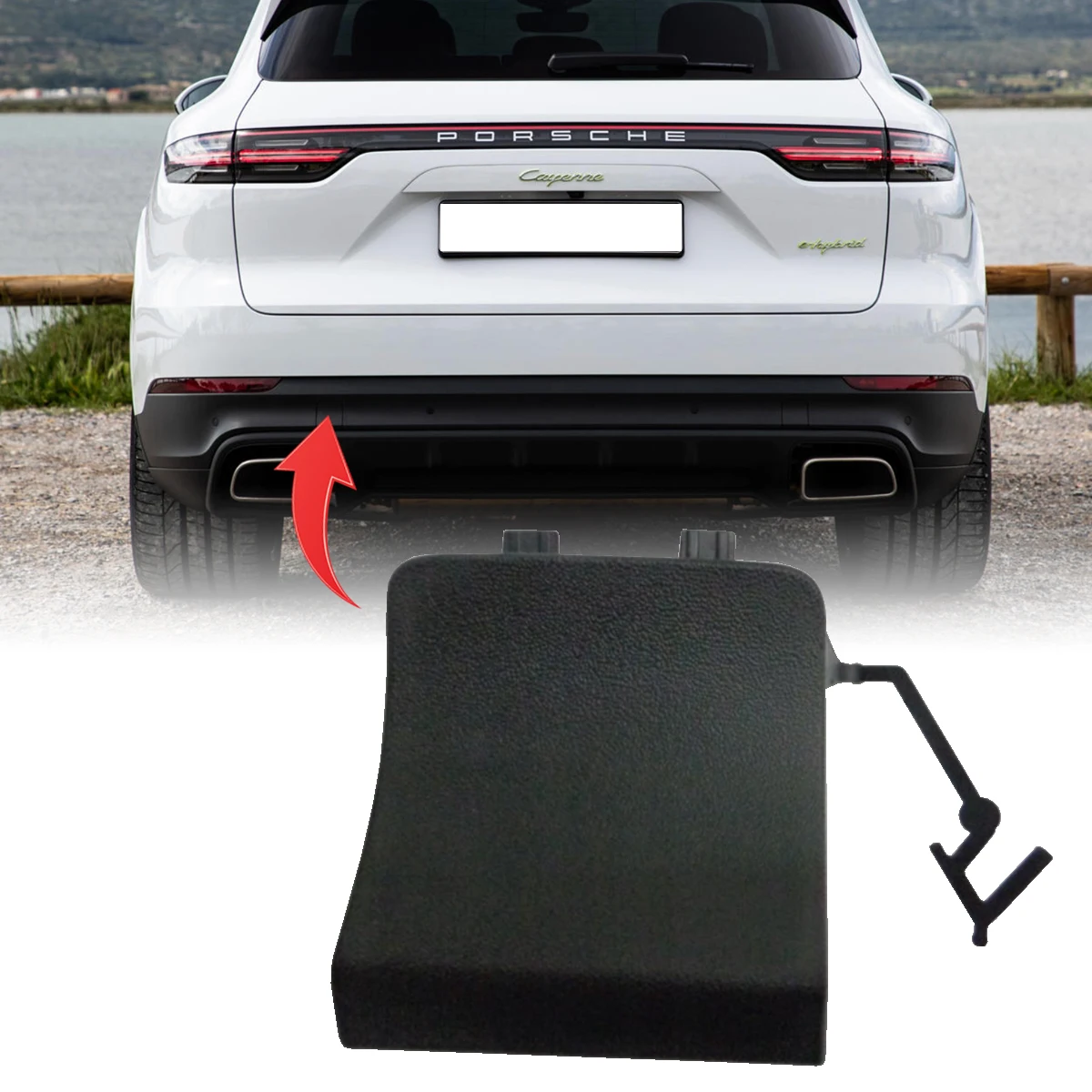 Bumper Towing Eye Left Right Rear Bumper Trailer Cover For Porsche Cayenne 2018 2021 9Y0807499 9Y0807500 Auto Parts