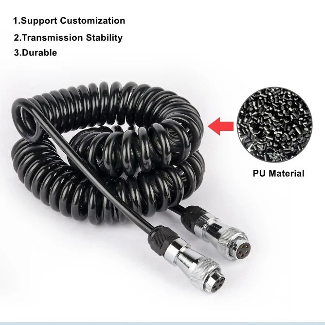 5pin Truck Trailer Rear View Camera Spiral Cable / Trailer Reversing ...