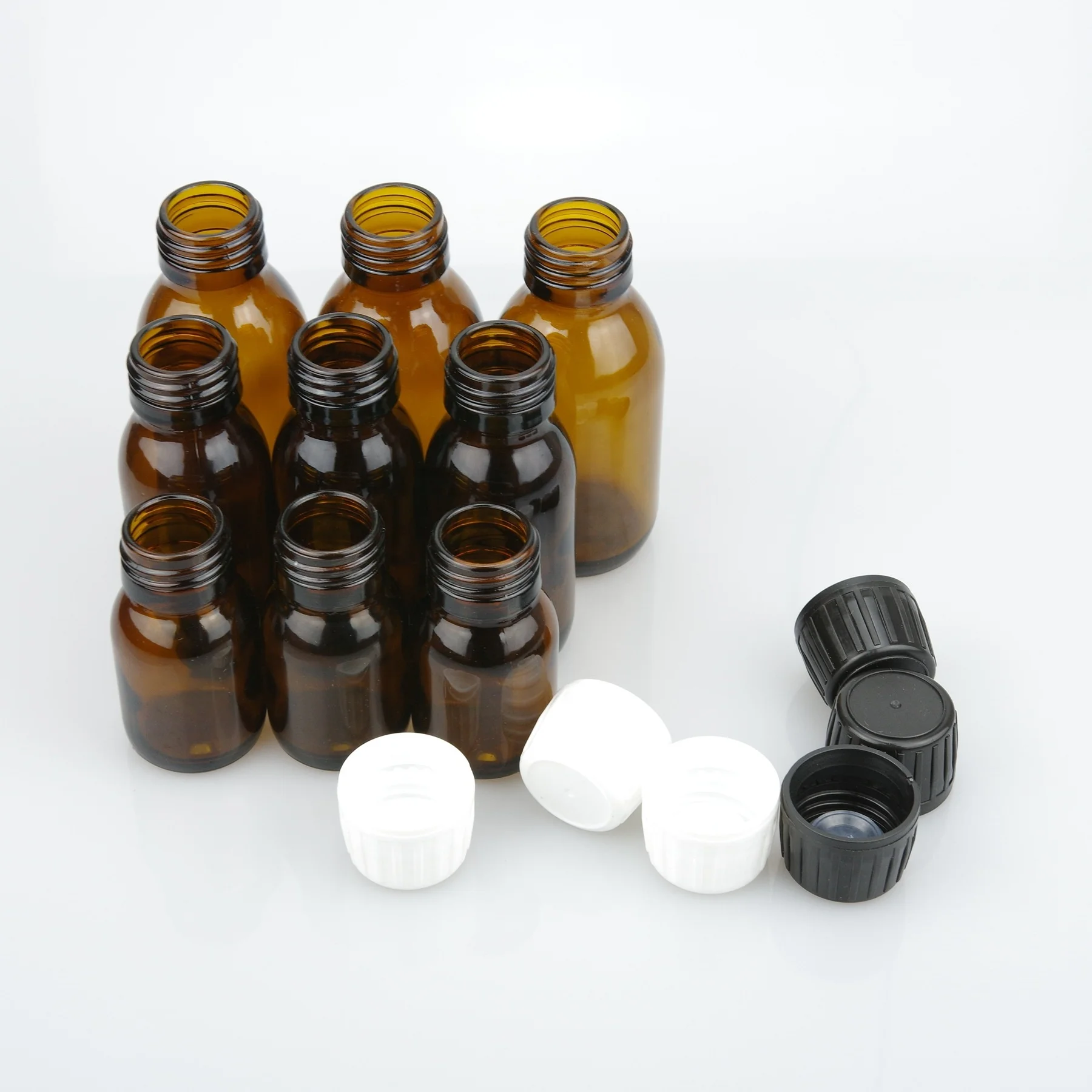 28mm Glass Medicine Bottle Cap With Safety Ring Plastic Tamper Evident ...