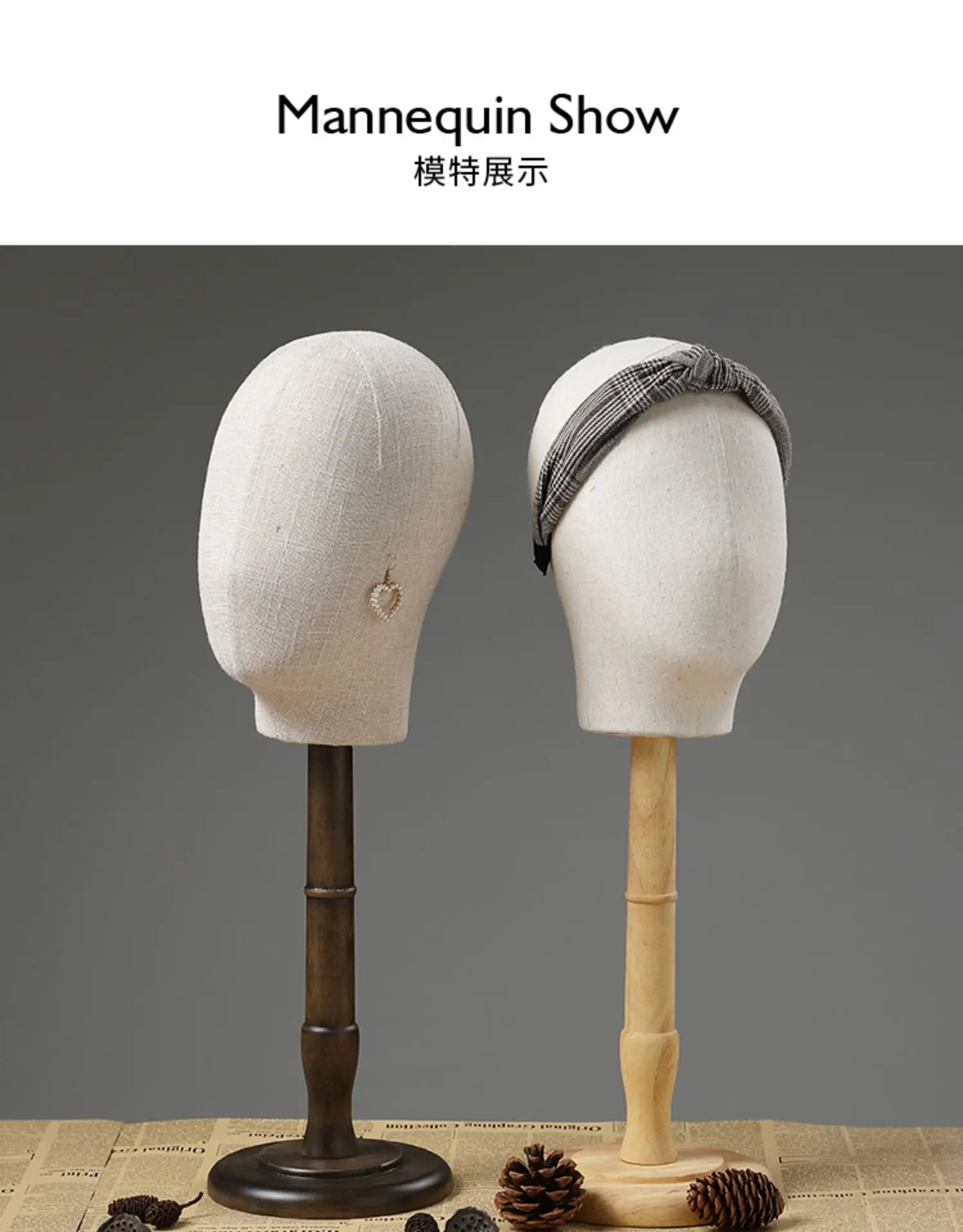 Clothing Store Fabric Human Head Model Props High-end Earrings Hat ...