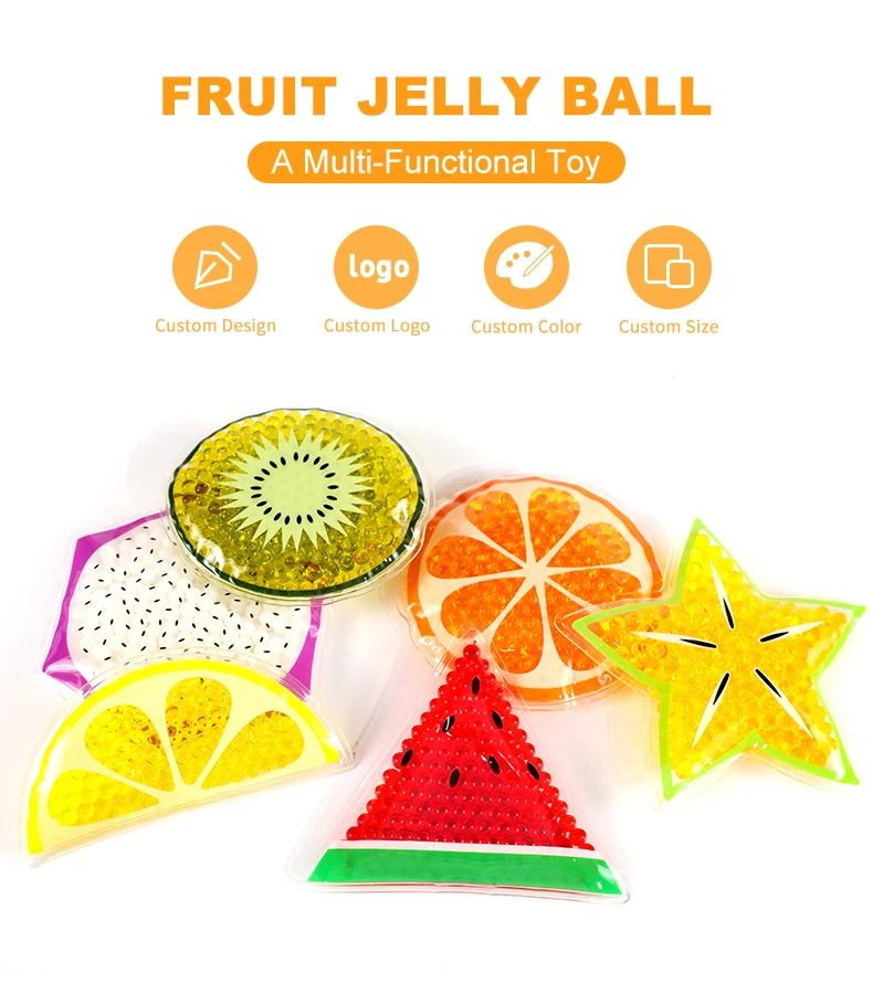Sensory Ball Toy Pvc Water Beads Bag Watermelon Orange Squeeze Fruit ...