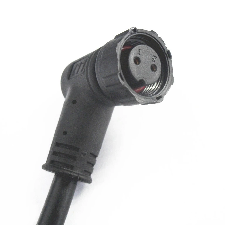 M14 Waterproof Right Angle Cable Connector 2 3 4 Pin Male Panel Mount ...