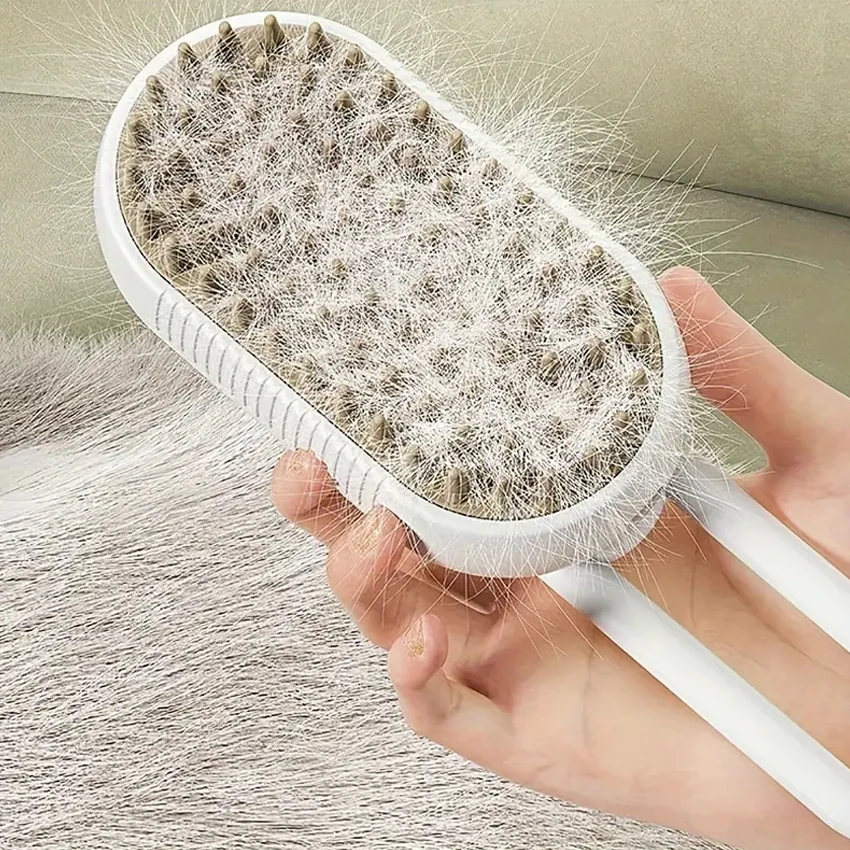 Foldable Cat Steam Brush - Automatic Self-Cleaning Grooming Tool