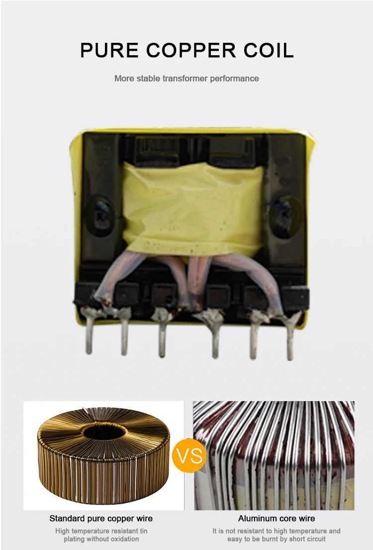 Pq32 High Frequency Electrical Transformer Toroidal Copper Coil For Cctv Audio Led Medical ...