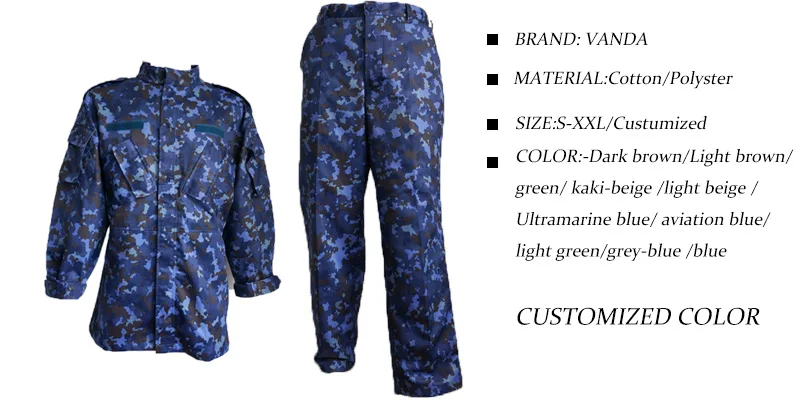 Wholesale Custom Blue Waterproof Uniform Camouflage Breathable Uniforms ...