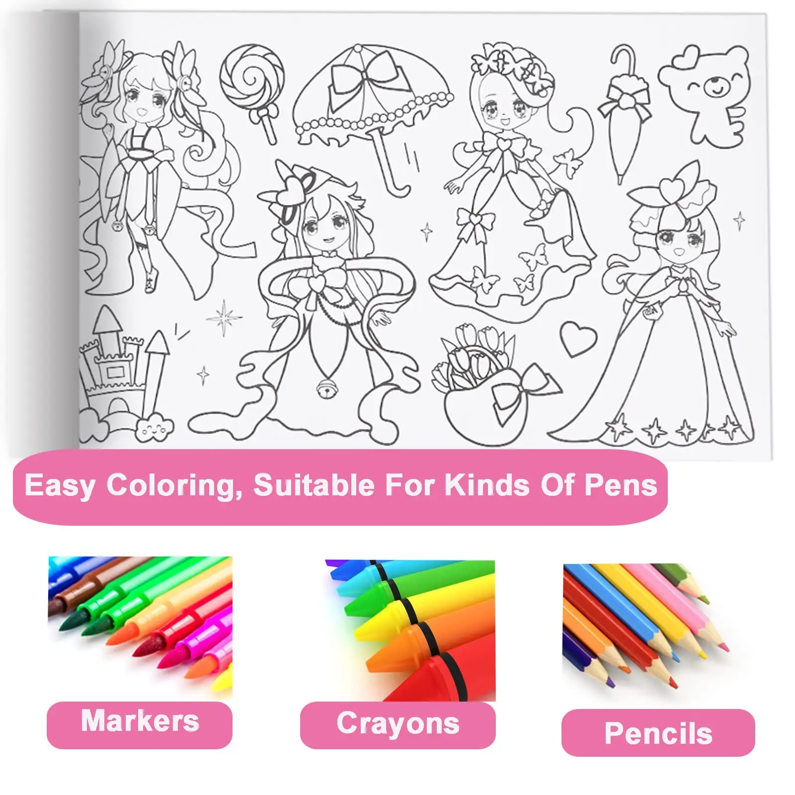 Coloring Roll for Kids Sticky Coloring Poste for Toddlers,Drawing ...