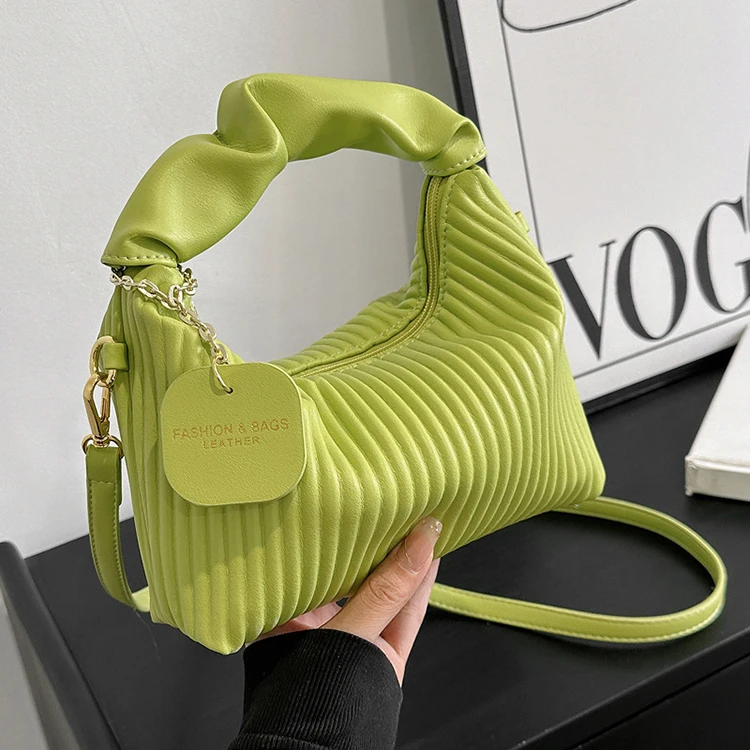 Vertical Stripe Handbag 2024 New Niche Design Single Shoulder Crossbody ...