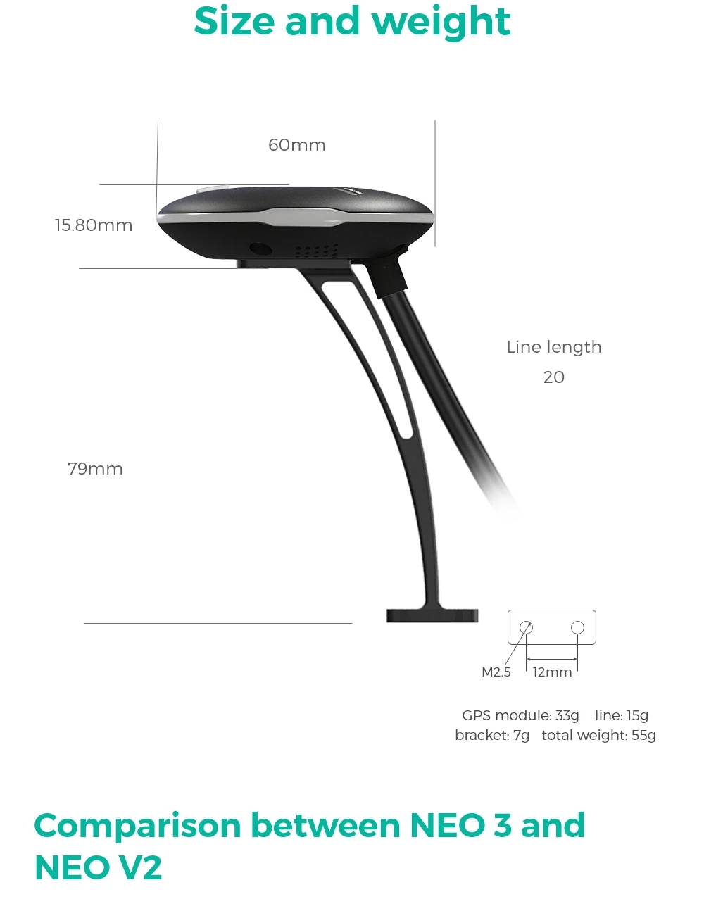 New CUAV NEO 3 Gps Tracker Positioning Module for Mapping Drone Pixhawk ...