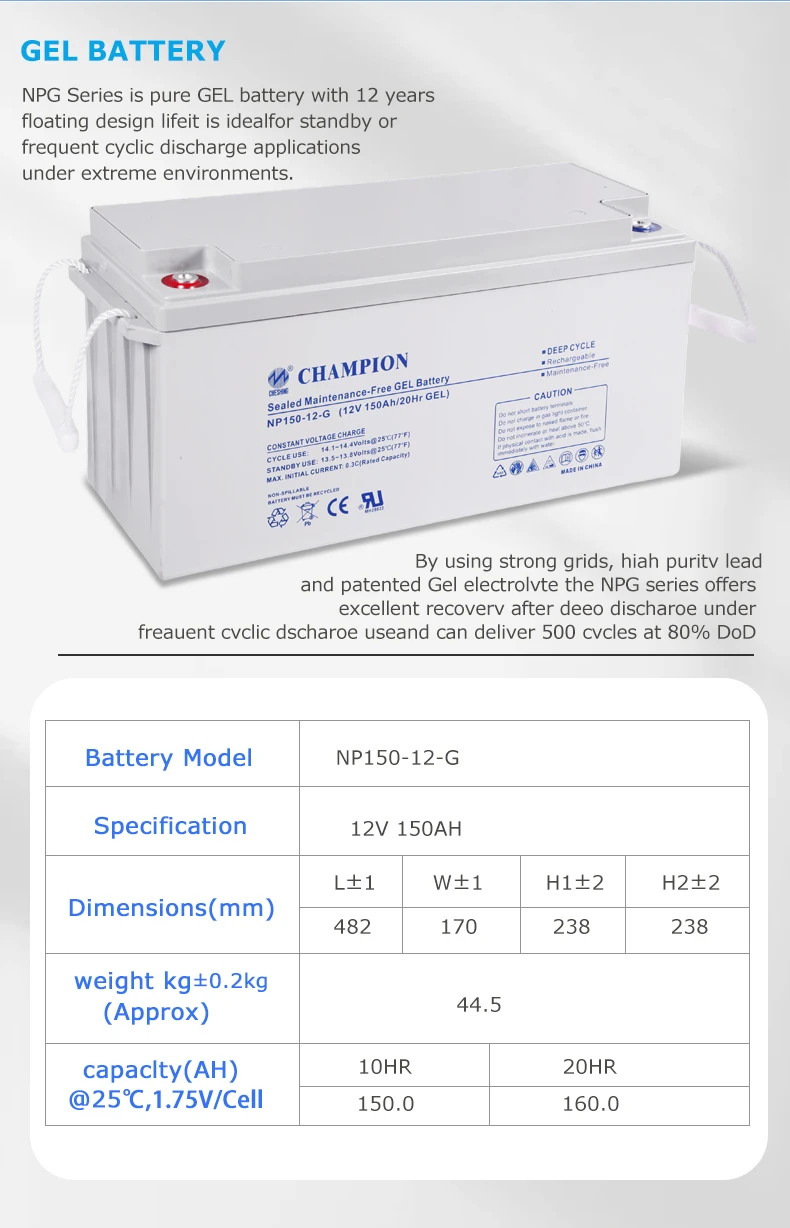 Wholesale Two Year Warranty 12V 150Ah Security Large Capacity Gel ...