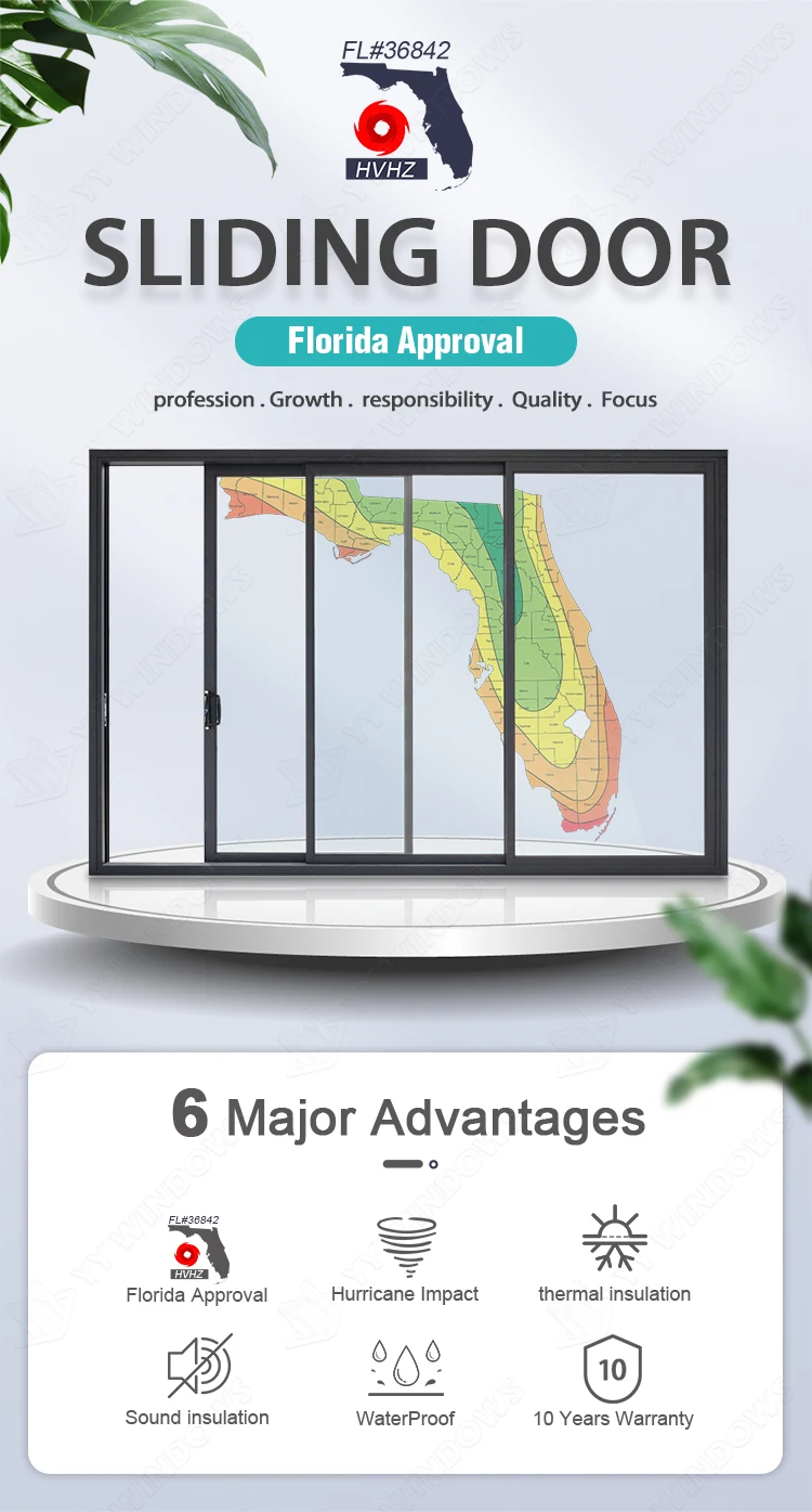 Miami-dade Approved Aluminum Sliding Doors by YY Facades