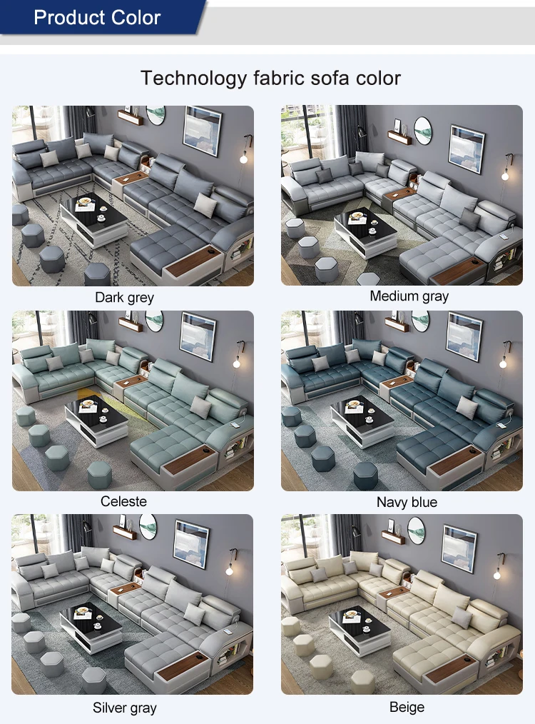 Modular Corner Music USB Charging Audio Sectionals Sofa