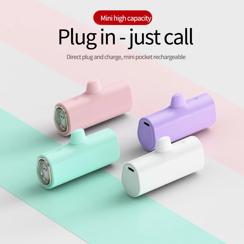 5000mah Mini Power Bank Capsule Pocket Travel Battery Cute Pet ...