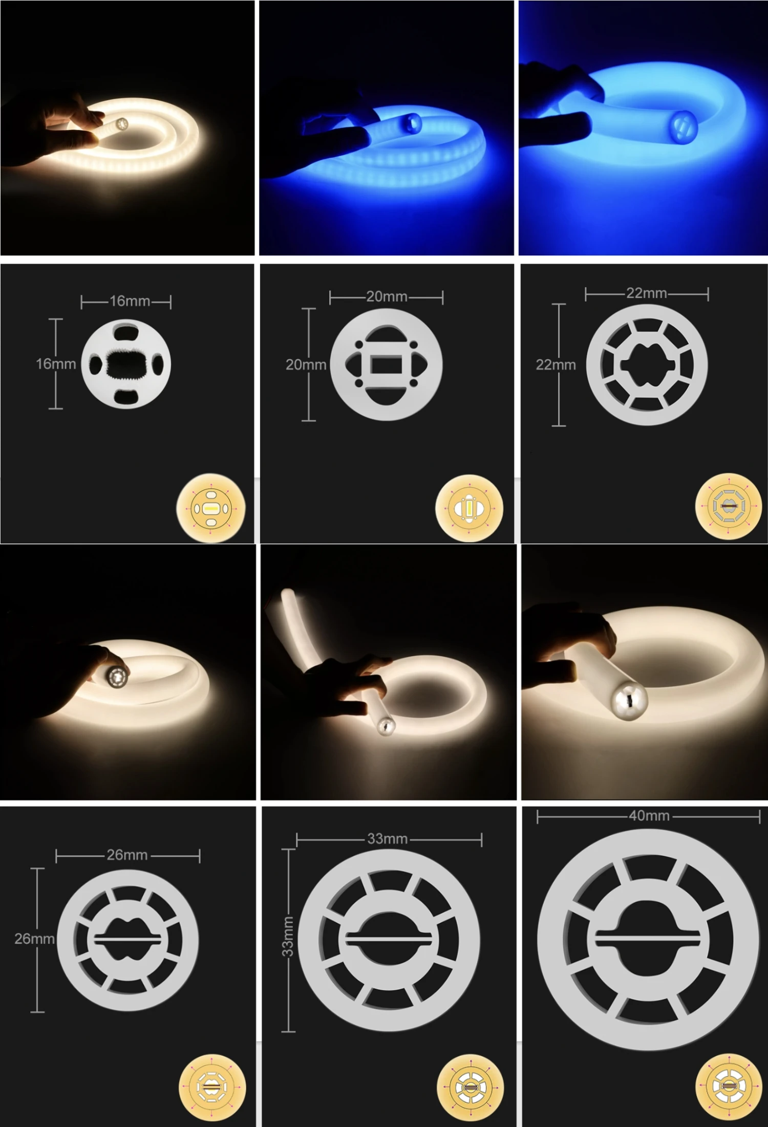 360 Degree LED Flexible Silicone Tube - Customizable Lights