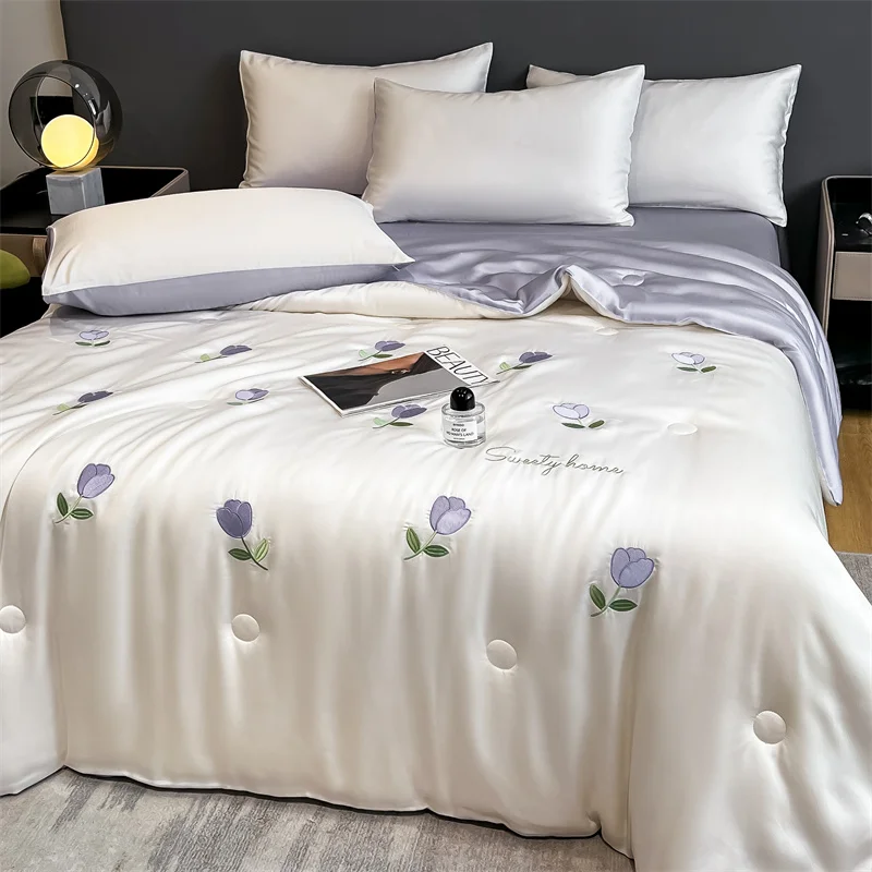 Wholesale Bedding Sets Bed Air Conditioning Quilt Thin Quilt Washed Ice Silk Summer Quilt Four ...
