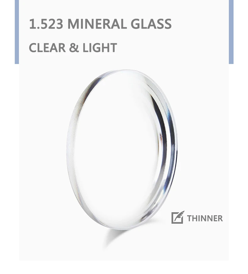 Optic China GLASS Poly Optical Ophthalmic Lenses 1.523 Mineral White UC ...