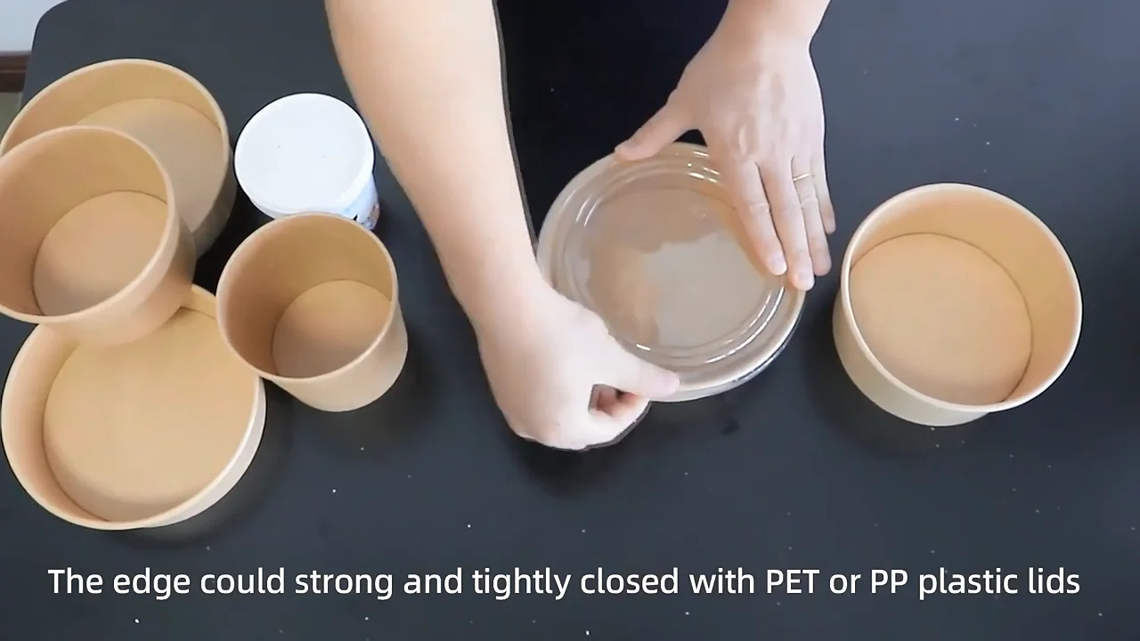 Kraft Paper Box Paper Bowl Packaging Take Away Food Bowl Container ...