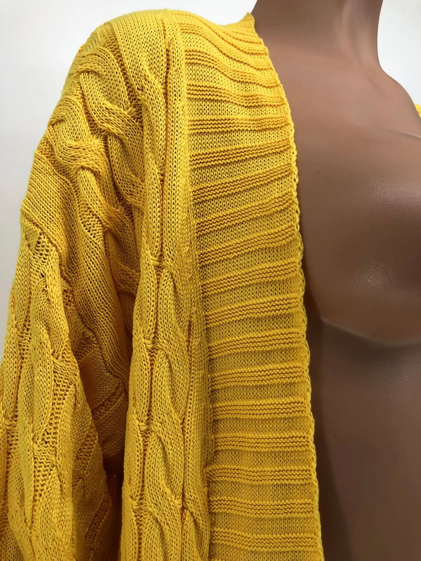 Women Solid Knitted Cardigan Full Sleeve Open Stitch Pockets Loose Casual Long Coat Jackets ...