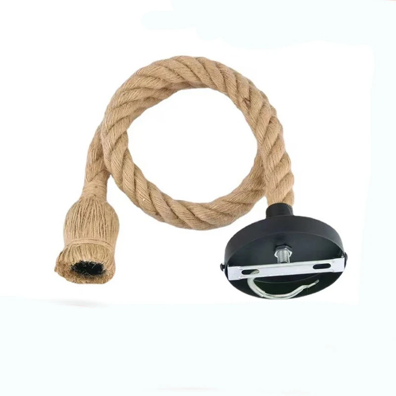 1M Rope Ceiling Double Light Socket Hanging Lamp Base E27