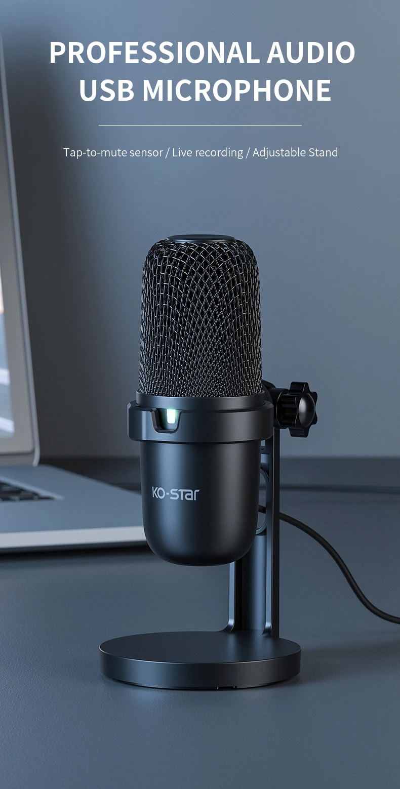 Ko-star Usb Microphone 24bit 192khz Mic With Tap-to-mute Sensor For ...