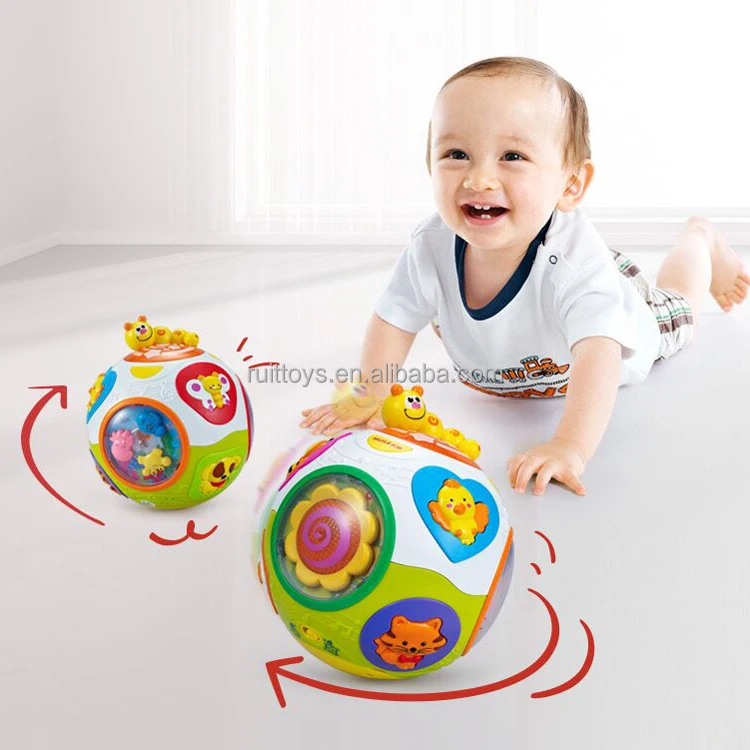 Electric Spinning Ball Toy Baby Moving Ball Wiggle And Crawl Ball ...