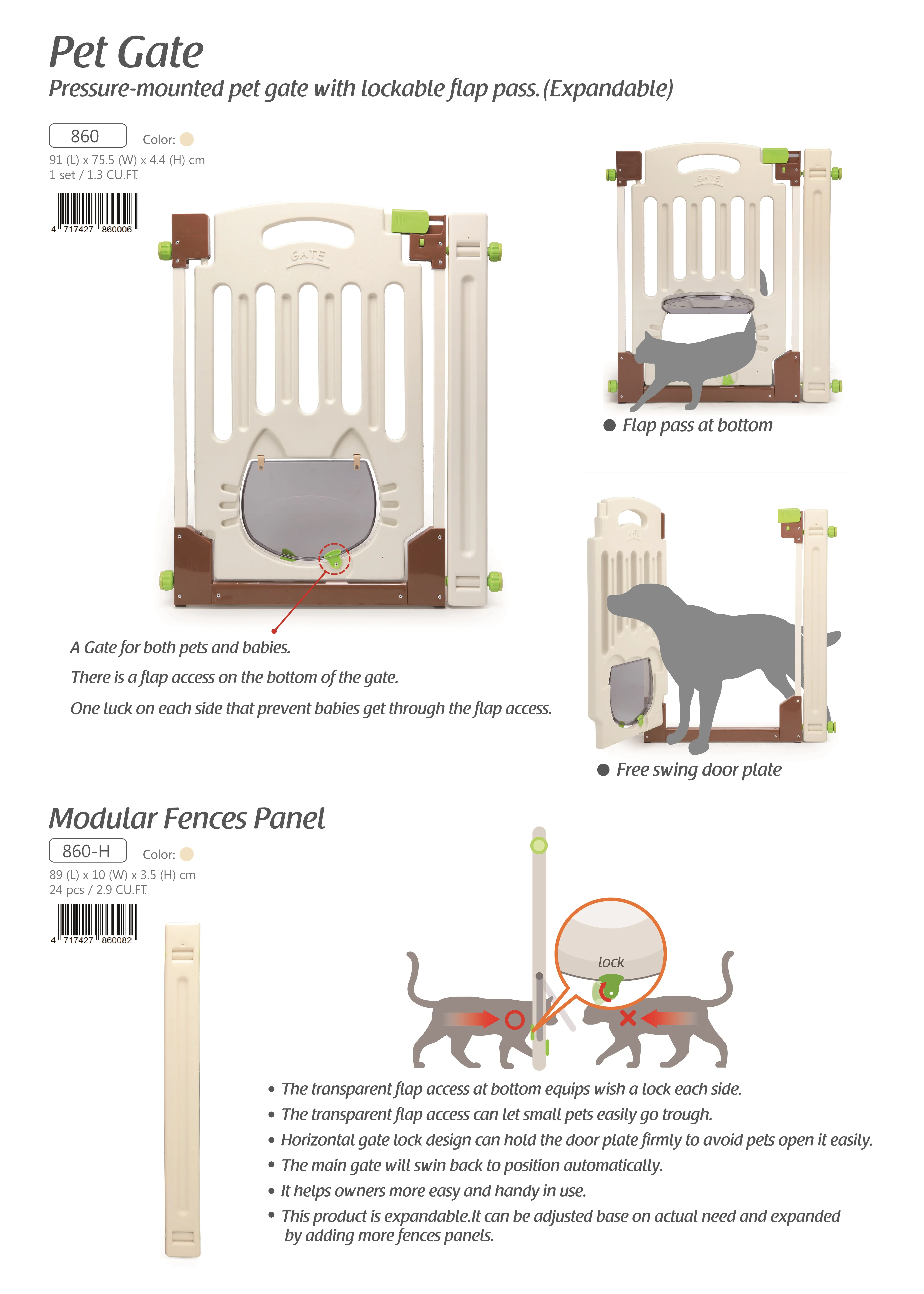 860 Custom Expandable Pressure Mounted Dog Kennel Pet Gate With ...
