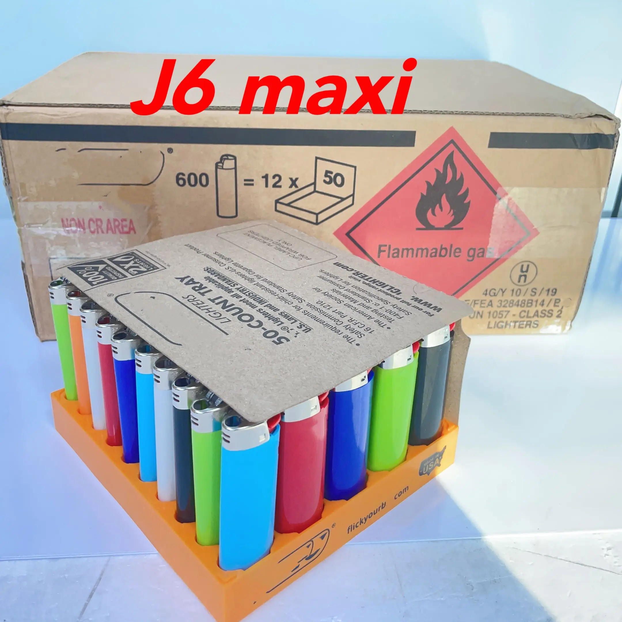 Original J6 Maxi Big Lighters Disposable Gas Grinding Wheel Lighters ...