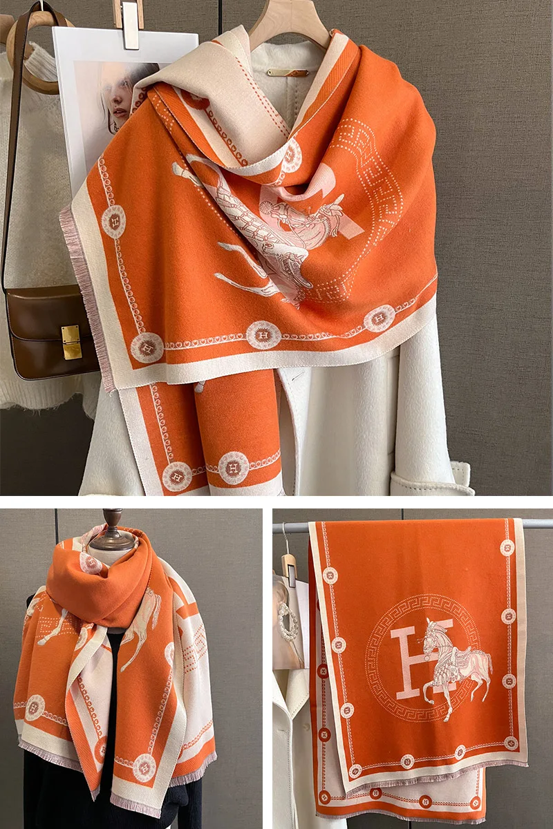 New Designer Famous Brand Branded Name Logo Ladies Cashmere Winter ...