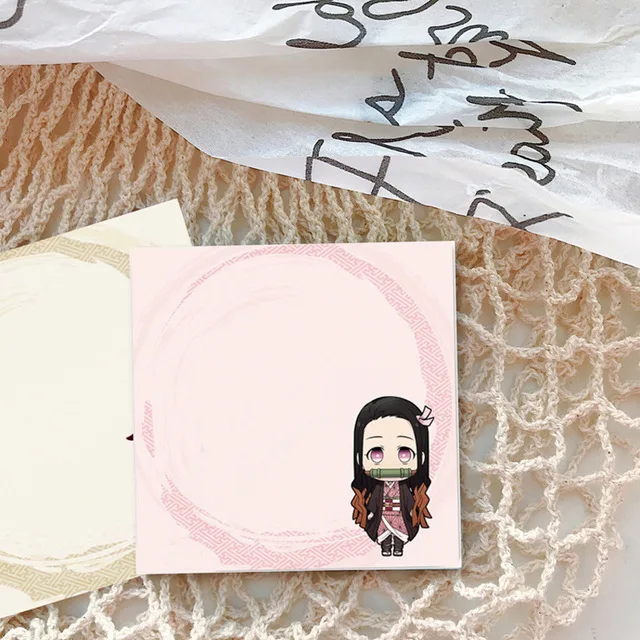 25 Sheets Kawaii Cute Cartoon Anime Demon Slayer Memo Pad Sticky Notes ...