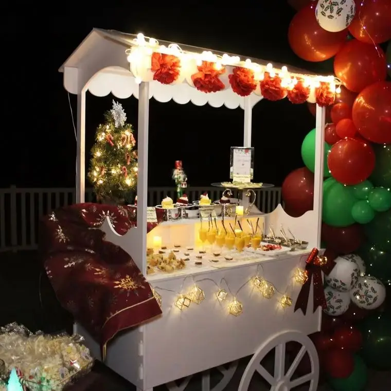 Wedding Supplies Party Birthday Decorations White Display Candy Cart ...