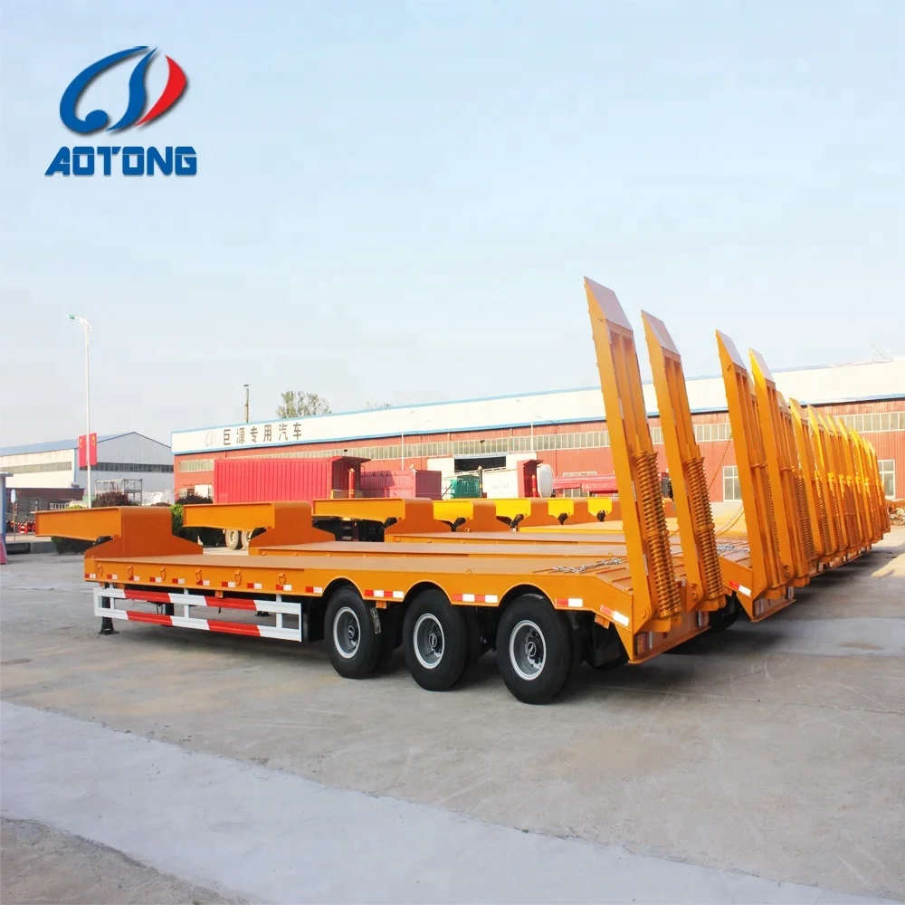 2/3/4 Axles 50/60/80/100 Tons Low Bed Lowbed Lowboy Loader Drop Deck ...
