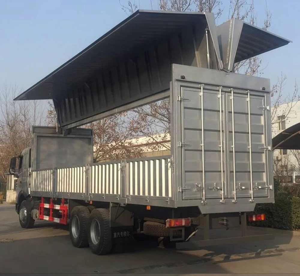 Philippine Price Van Body Side Opening 25-30 Ton Sino Truck Wing Box Truck
