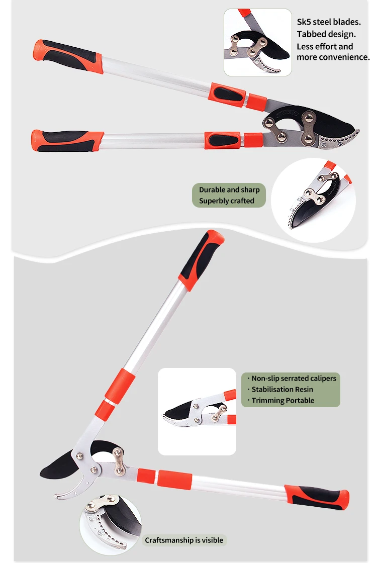 Telescopic Aluminum Tube Handle Shear Garden Lopping Shears Long Handle ...