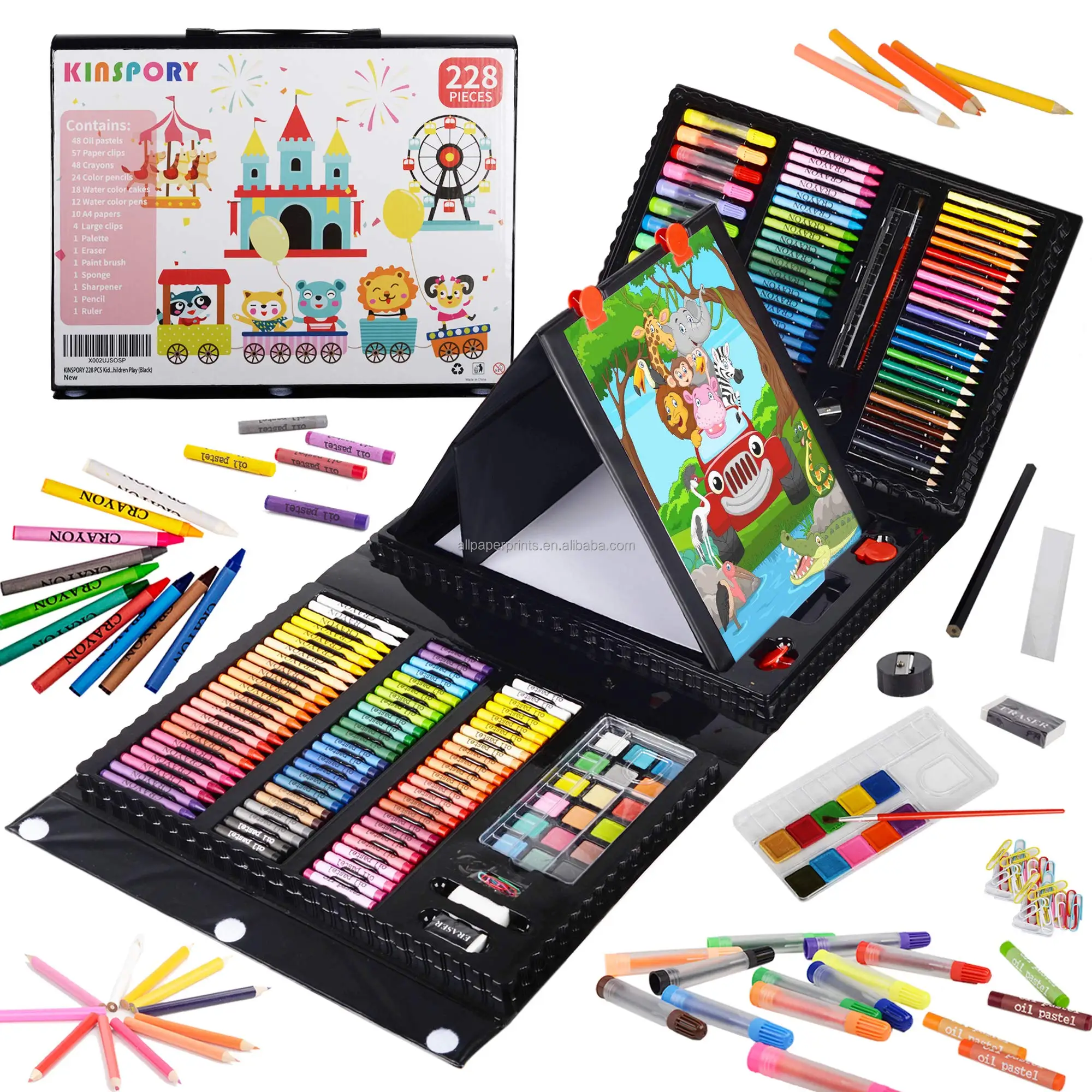 150-pack Deluxe Wooden Art Set Crafts Drawing Painting Kit With 1 ...
