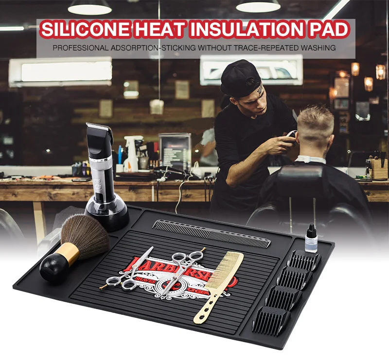 Barber Shop Accessories Silicone Mat Magnetic Heat Insulation Silicone ...