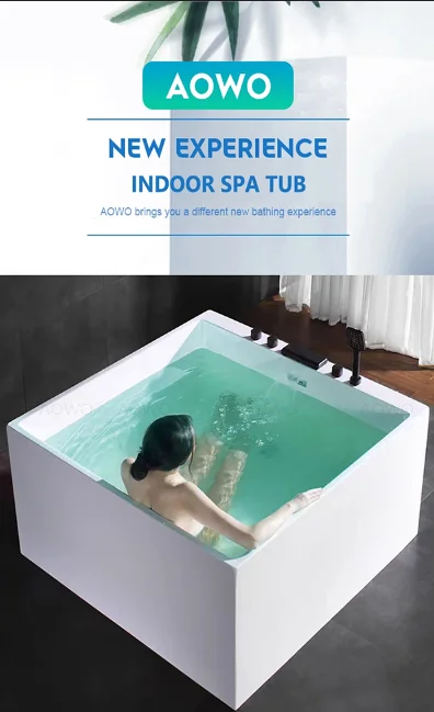 AOWO Flat Bottom 4 Person Jacuzzis Hot Tube Hydrotherapy