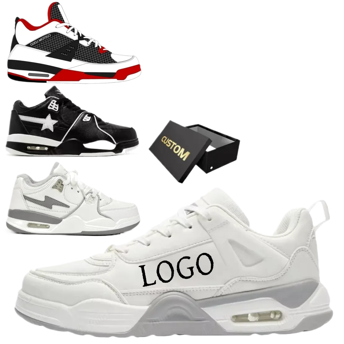 Men's Custom Air Retro J4s Basketball Sneakers Designer Sport Running ...