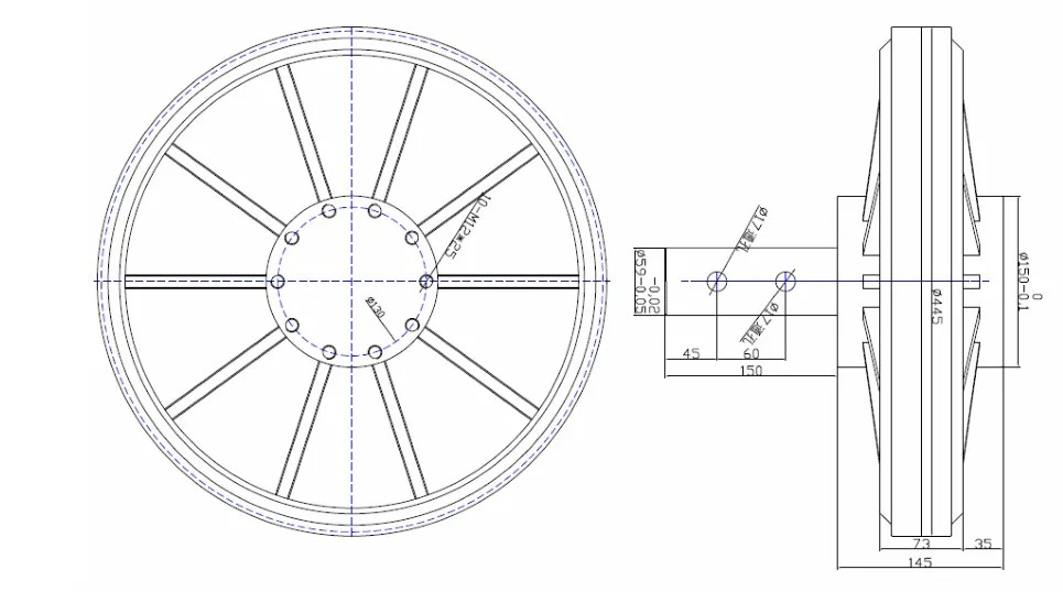 5KW Coreless PMG Generator for Vertical Axis Wind Turbine