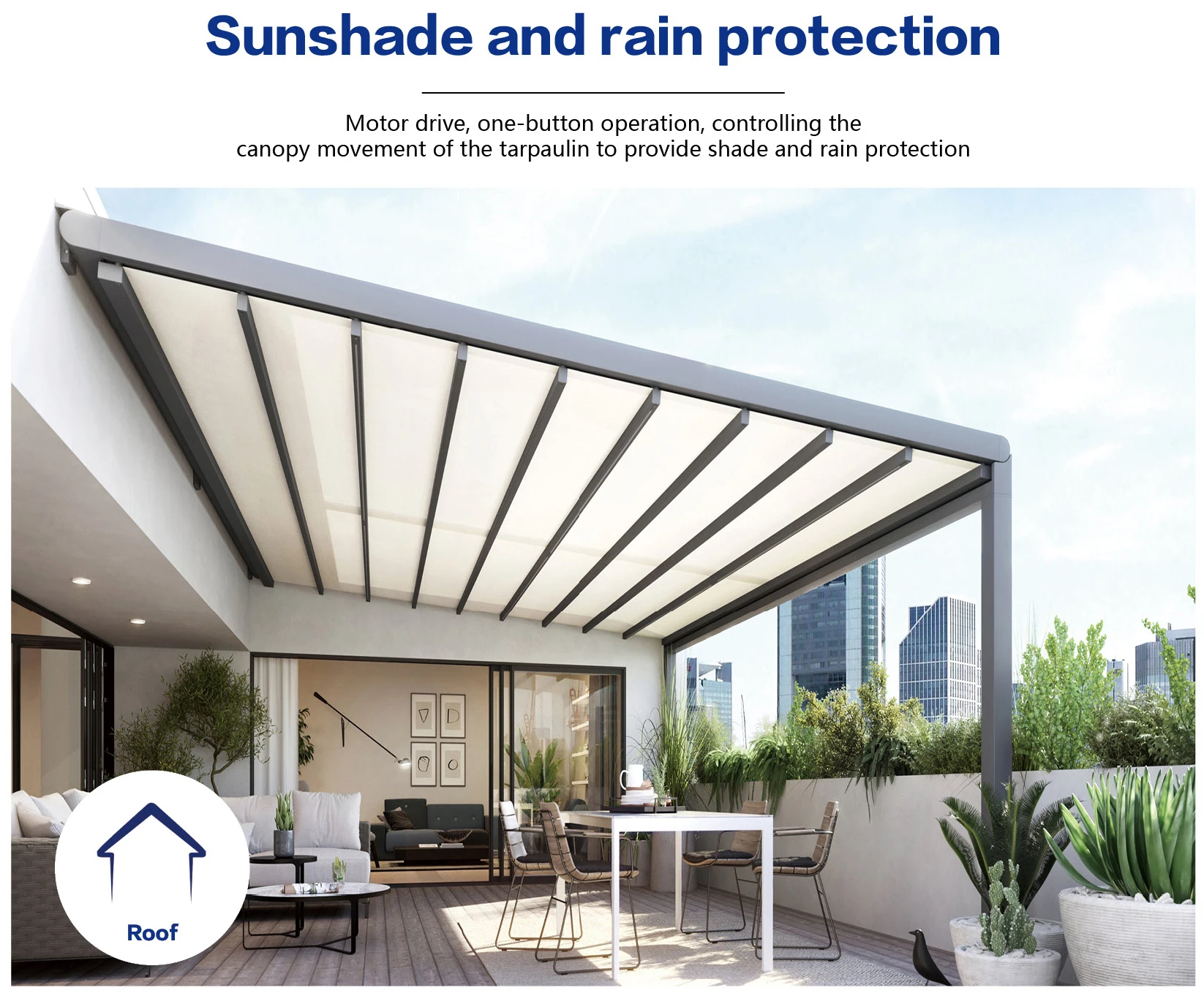 Wholesale Sun Shading Awning Motorized Retractable Pergola