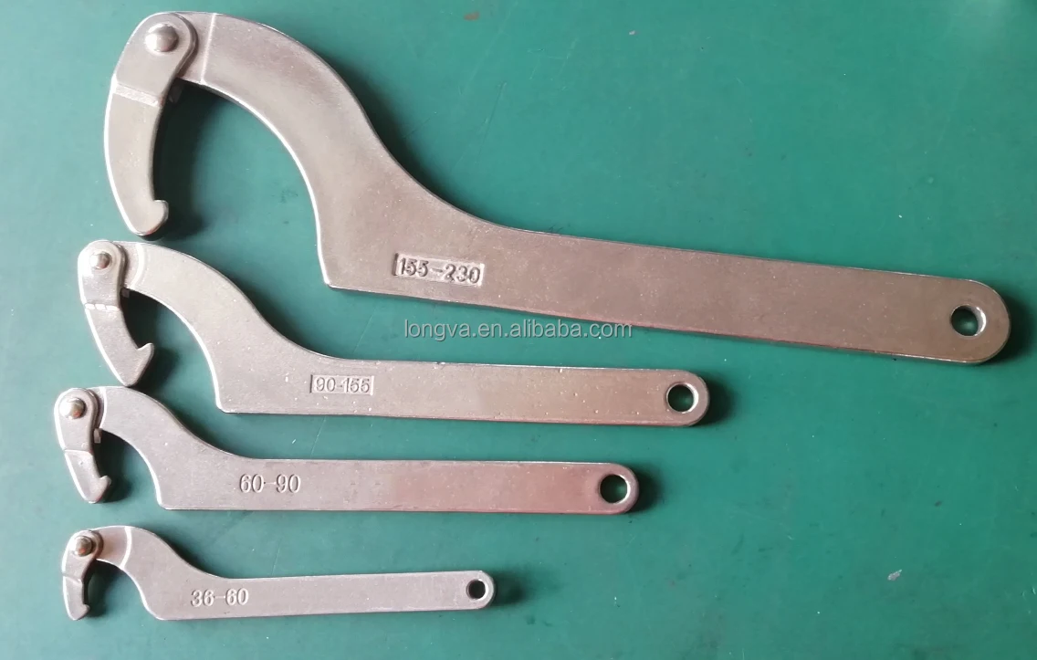 CRV Stainless Steel Semi-Circular Adjustable Hook Wrench - Universal ...