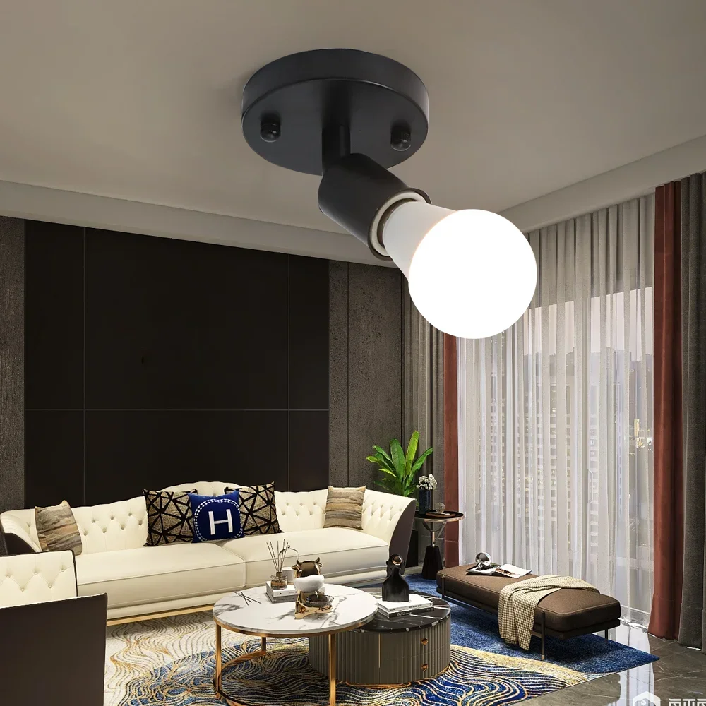 180 Degree Turn Lamp E27 Base Iron Screw Wall Lamp Accessories