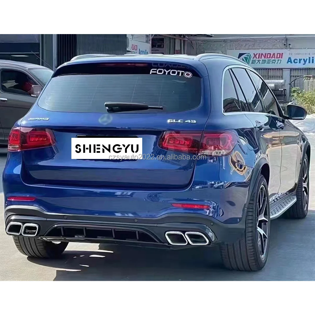 Body Kit Include Front Bumper Assembly Rear Lip Exhaust For Mercedes Benz Glc Class X253/c253 20 ...