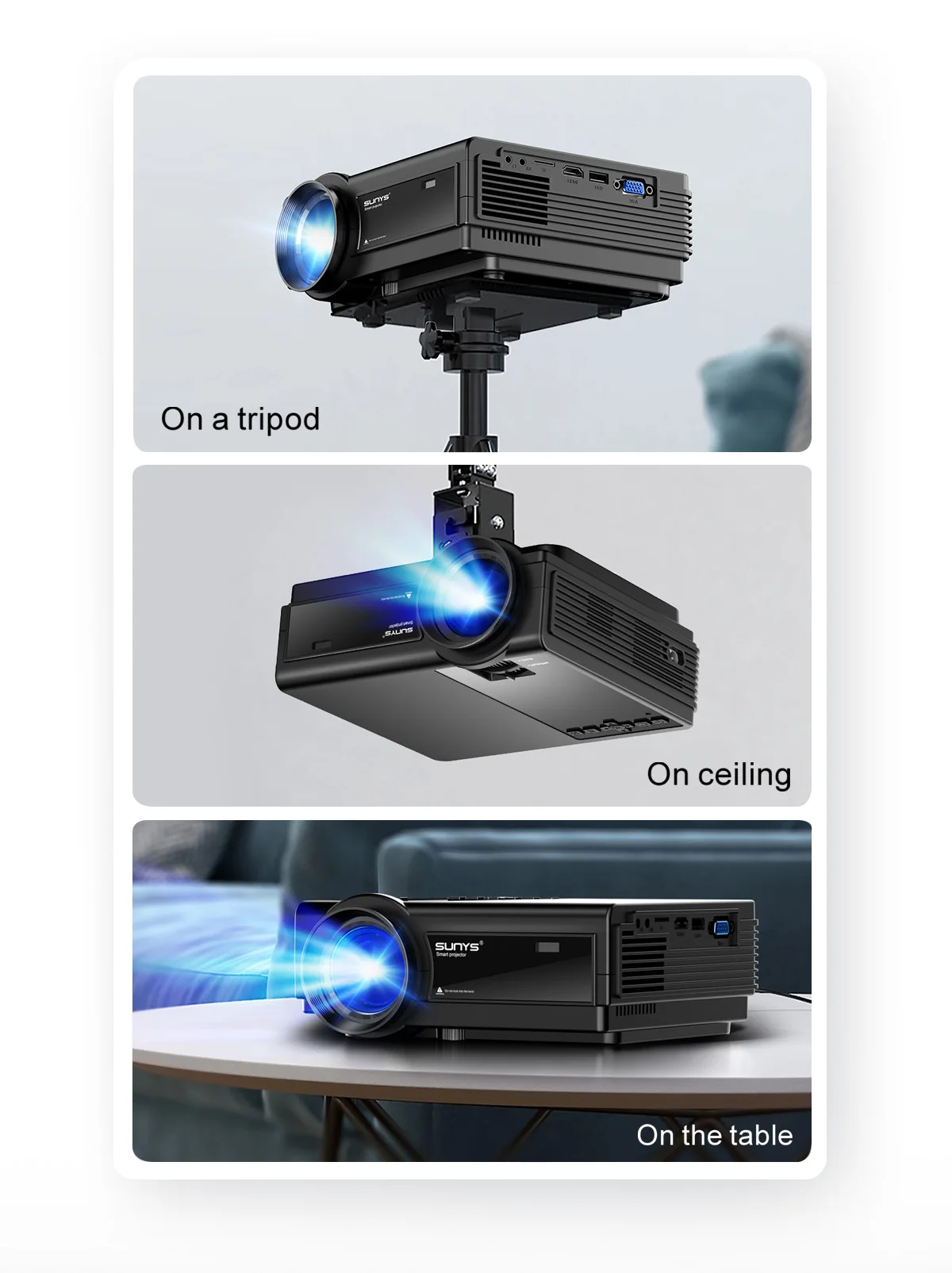 SUNYS L36P Mini 4K Projector - Smart, Portable, and Versatile