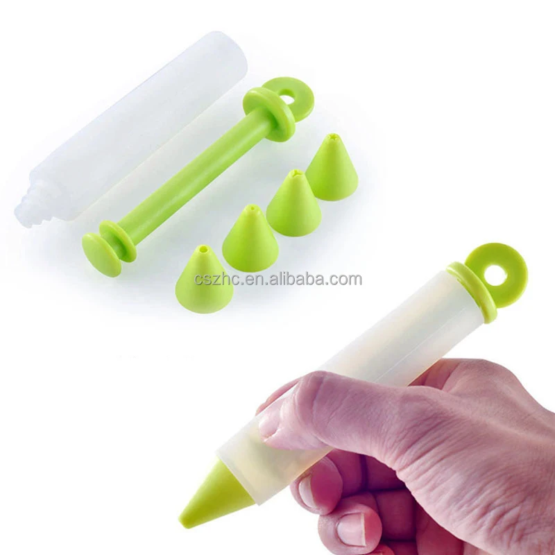Supply 4 Pcs/set Cake Decorating tools Silicone Food Writing Pen Cookie ...