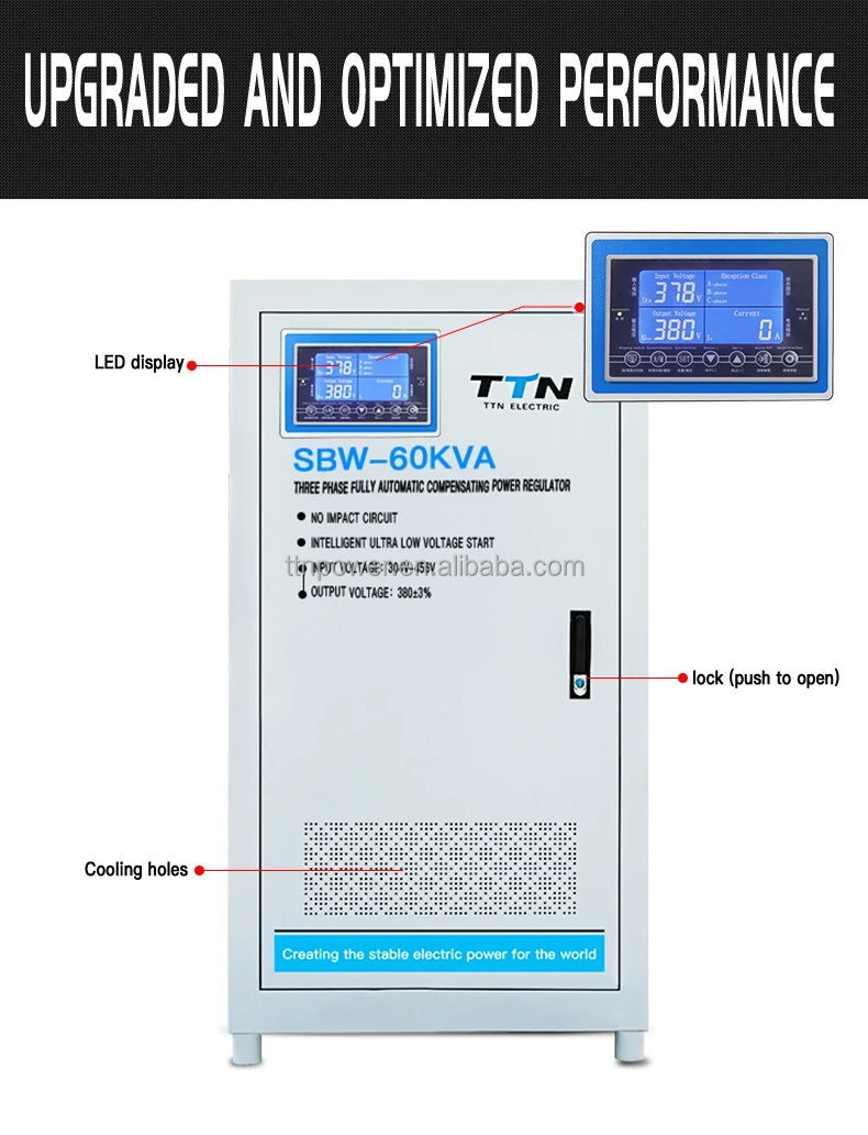 Ttn Fully Automatic Three Phase Voltage Stabilizer 380v 50kva 100kva ...