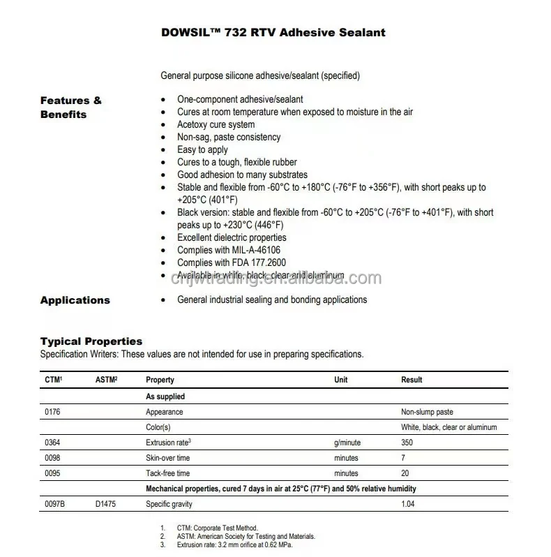 DOWSIL 732 Multi-Purpose Sealant - Durable & Versatile