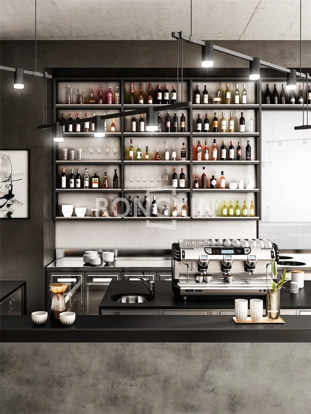 Modern Coffee Shop Counter Design - Minimalist Cake & Dessert Bar ...