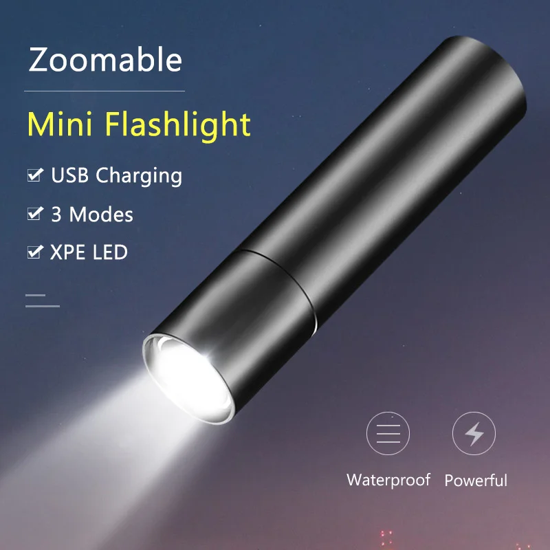 Outdoor Led Strong Light Flashlight Portable Usb Charging Emergency ...
