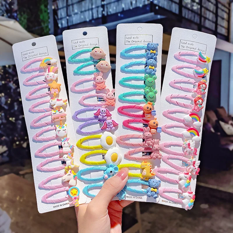 New Design Fancy 10pcs set Cartoon Hair Clips For Baby Girl Cute Plastic Fruits Animals Hair Clip Sets Accessories Alibaba