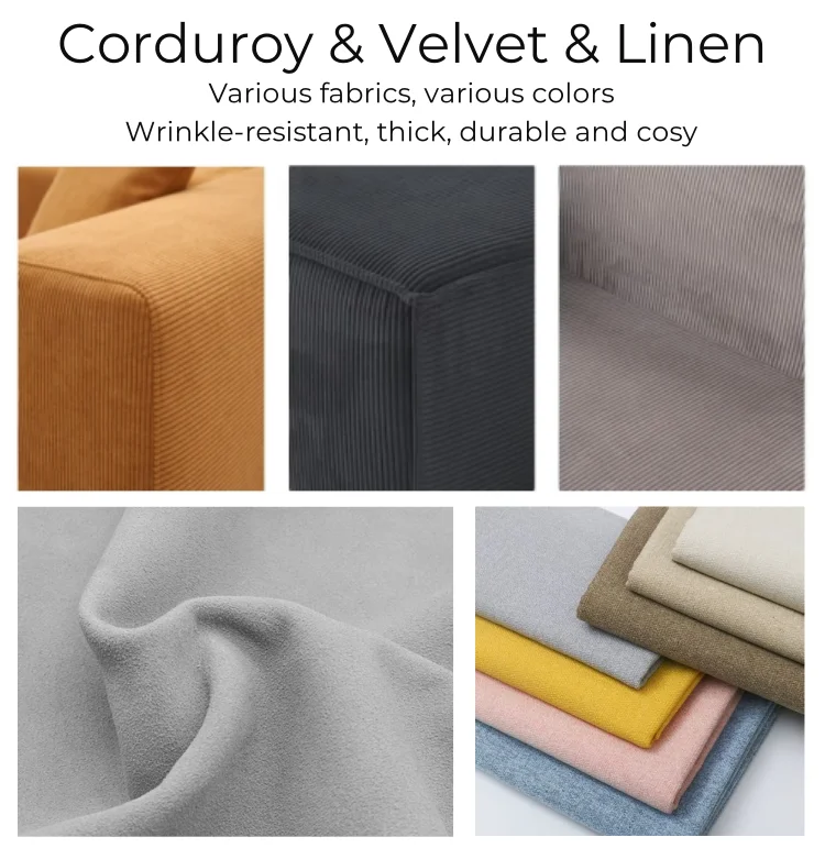 Modern Minimalist Corner Sofa Block - Full Sponge Frameless